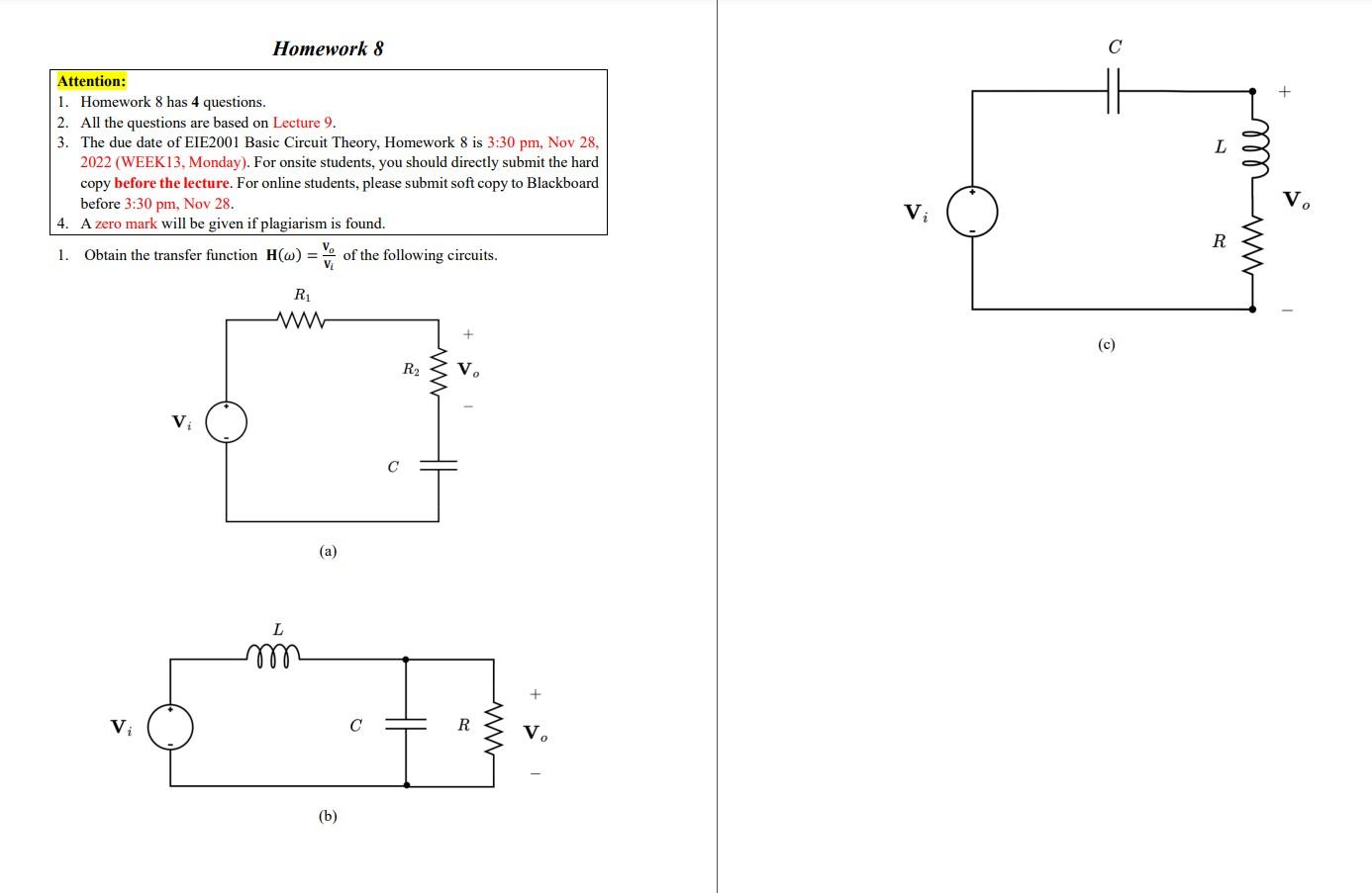 Solved Attention: 1. Homework 8 has 4 questions. 2. All the | Chegg.com