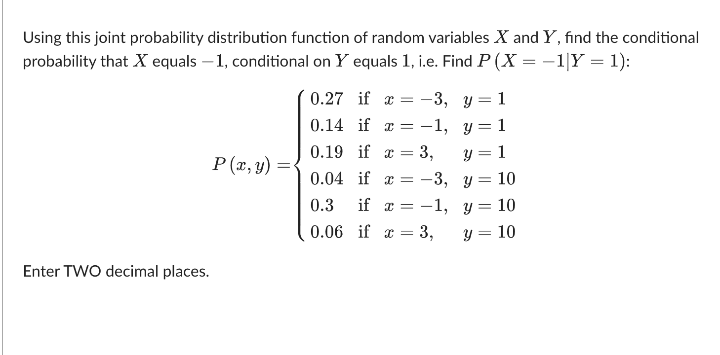 Solved In this question, you'll be using the following joint | Chegg.com