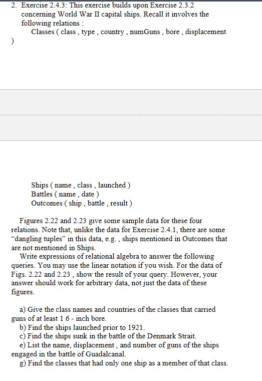 Solved 2. Exercise 2.4.3: This exercise builds upon Exercise | Chegg.com Solved 2. Exercise 2.4.3: This exercise builds upon Exercise | Chegg.com