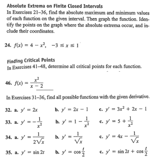 Solved Absolute Extrema on Finite Closed Intervals In | Chegg.com
