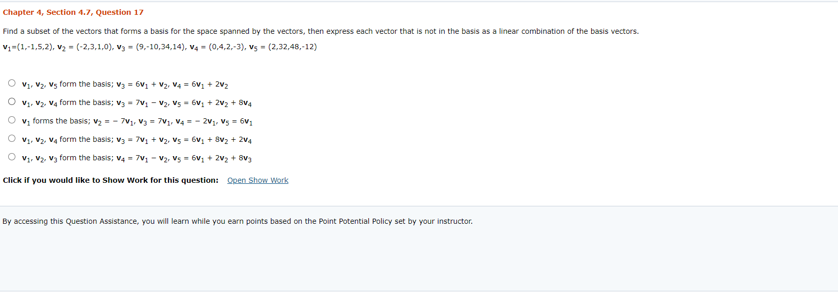 Solved Chapter 4, Section 4.7, Question 17 Find a subset of | Chegg.com