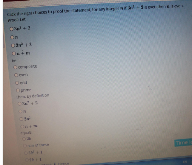 Solved Click the right choices to proof the statement, for | Chegg.com