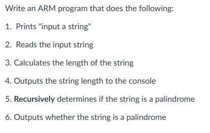 Write an ARM program that does the following: 1. | Chegg.com