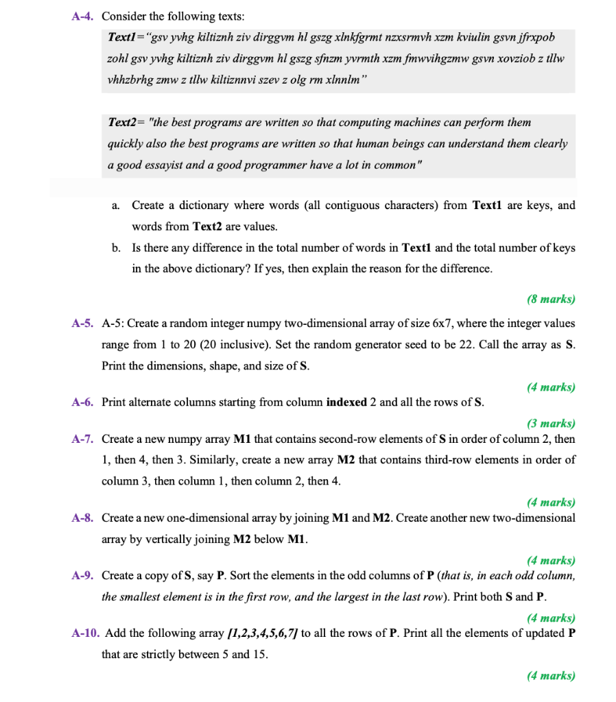 Solved Problem A [50 Marks]: Solve the following questions | Chegg.com