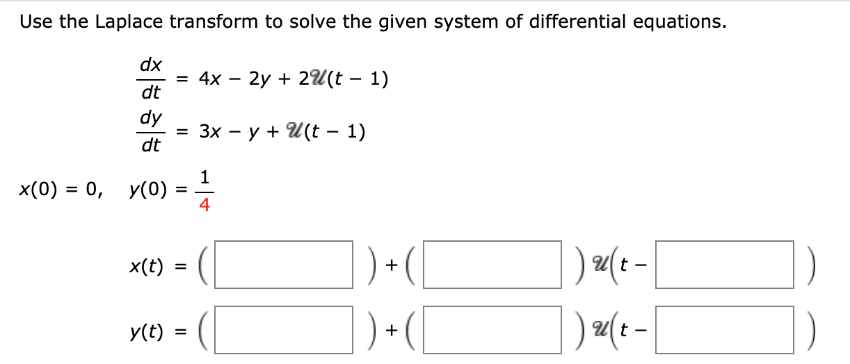 Solved Use the Laplace transform to solve the given system | Chegg.com