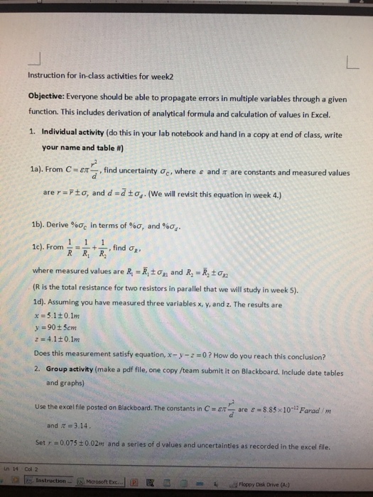 Solved Instruction for in-class activities for week2 | Chegg.com