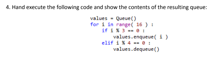 Solved 4. Hand execute the following code and show the | Chegg.com
