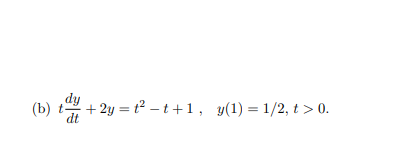 Solved 5. Method of integrating factor for the + p(t)y | Chegg.com
