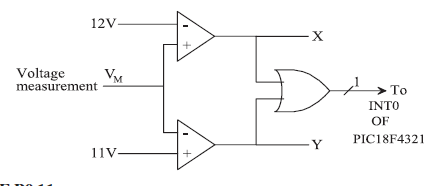 Solved In Figure P9.11, if VM > 12 V, turn an LED ON | Chegg.com