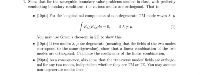 Solved Show that for the waveguide boundary value problems | Chegg.com