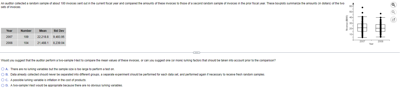 Solved A. There are no lurking variables but the sample size | Chegg.com