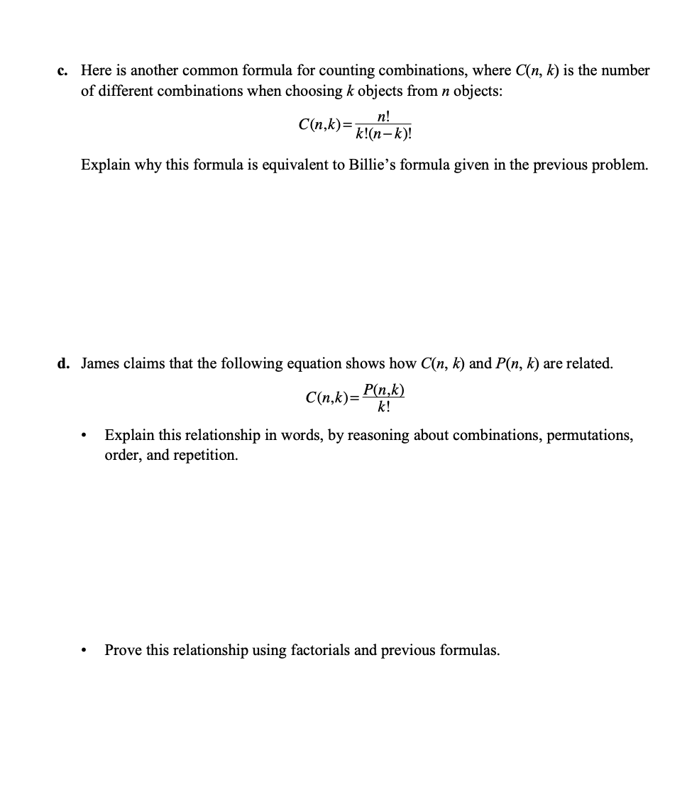 Solved 5. Think about formulas for counting permutations and | Chegg.com