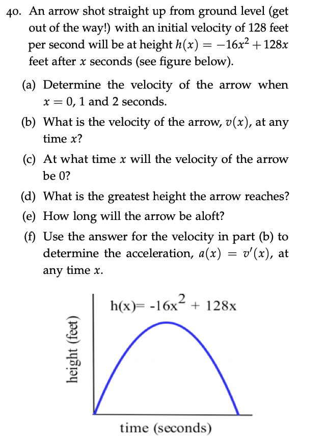out of the way!) with an initial velocity of 128 feet | Chegg.com