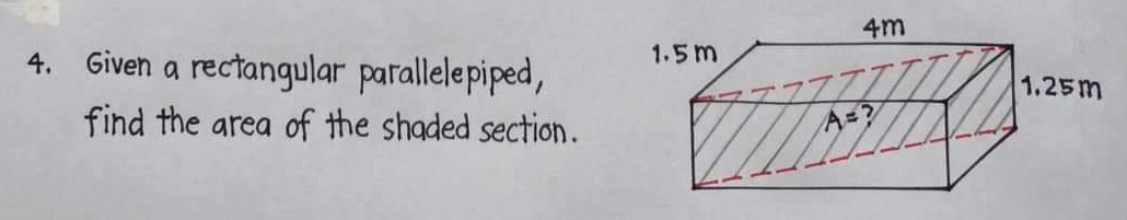 Solved 4m 1,5m 4. Given a rectangular parallelepiped, find | Chegg.com