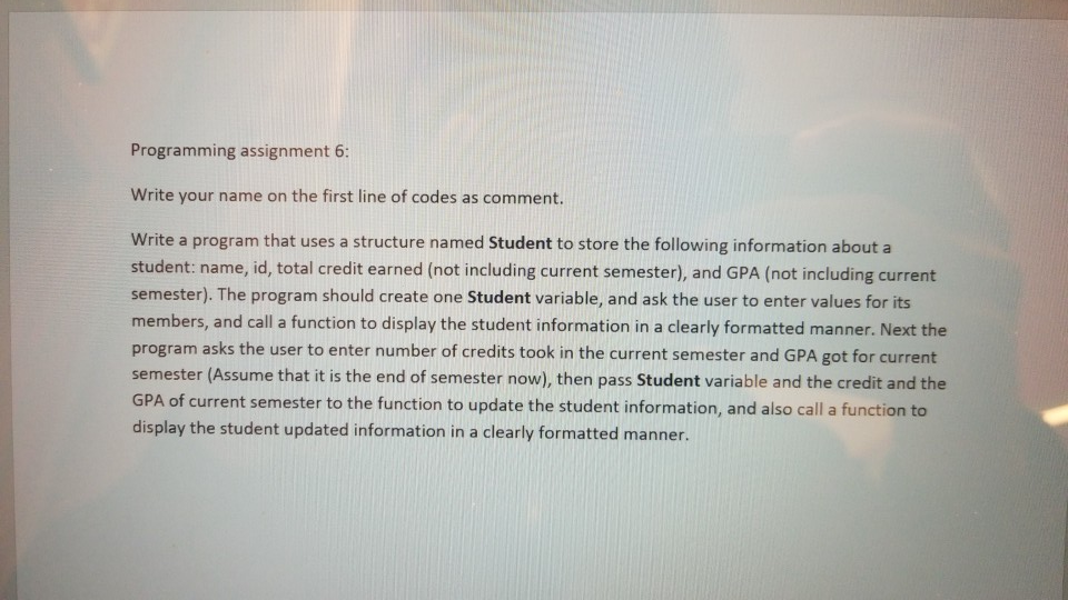 Solved Programming assignment 6: Write your name on the | Chegg.com