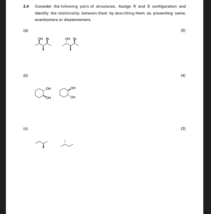 Solved 2.4 Consider the following pairs of structures. | Chegg.com