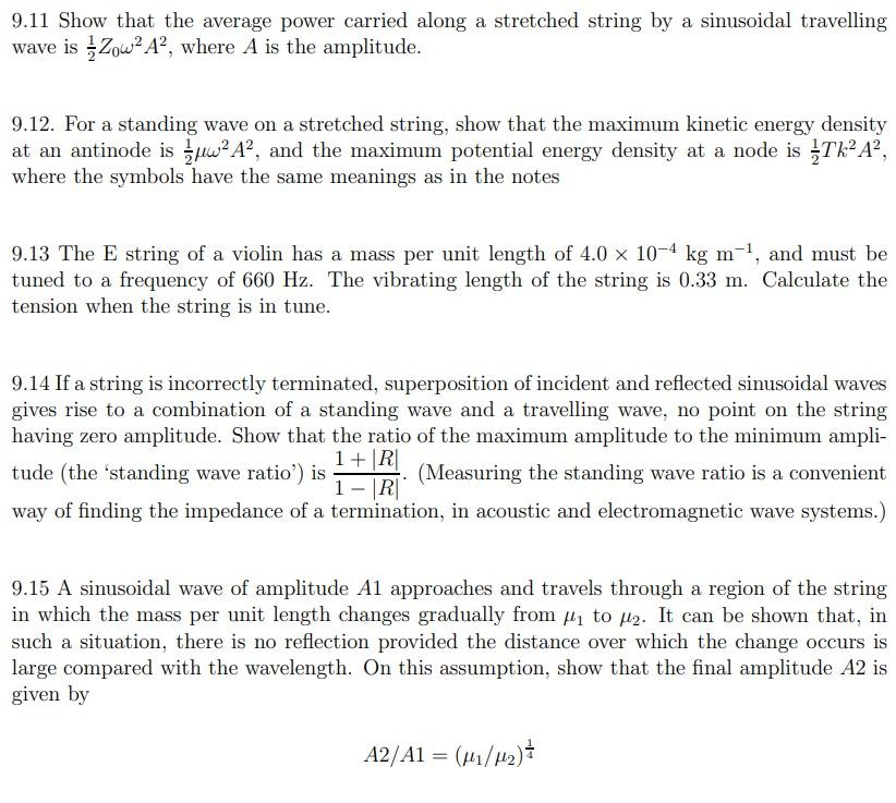 Solved 9.11 Show that the average power carried along a | Chegg.com