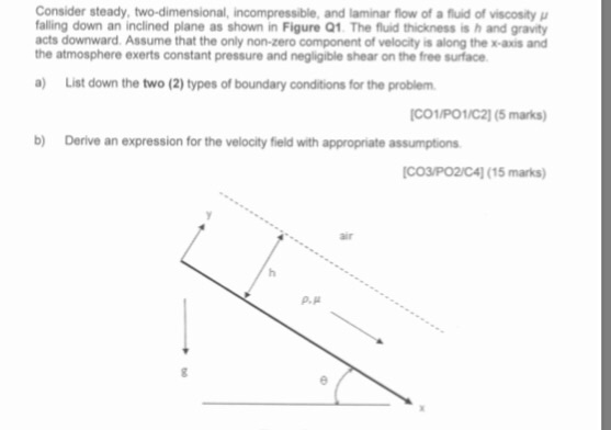 Solved Consider steady, two-dimensional, incompressible, and | Chegg.com