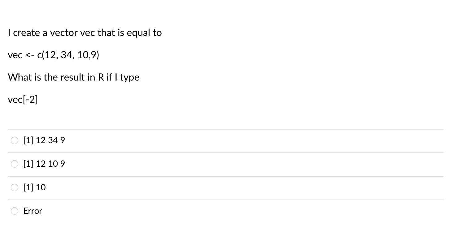Solved I create a vector vec that is equal to vec | Chegg.com
