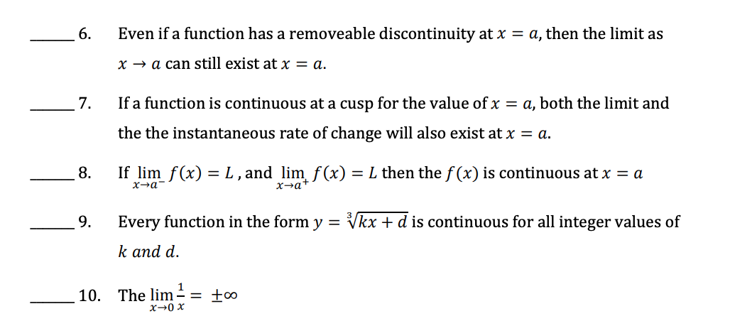Solved 6. Even if a function has a removeable discontinuity | Chegg.com