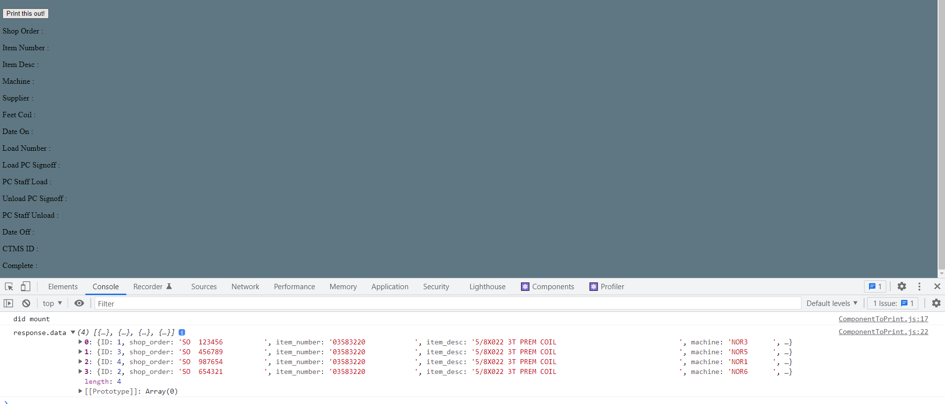 Solved I'm trying to get my NodeJS Backend API's values to | Chegg.com