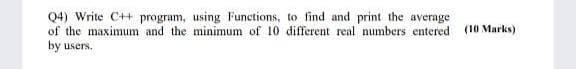 Solved 04) Write CH program, using Functions, to find and | Chegg.com