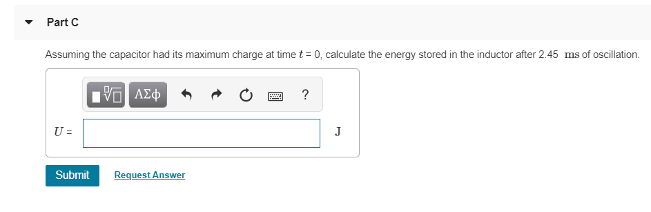 Solved tem 6 Constants Part A An L-C circuit containing an | Chegg.com