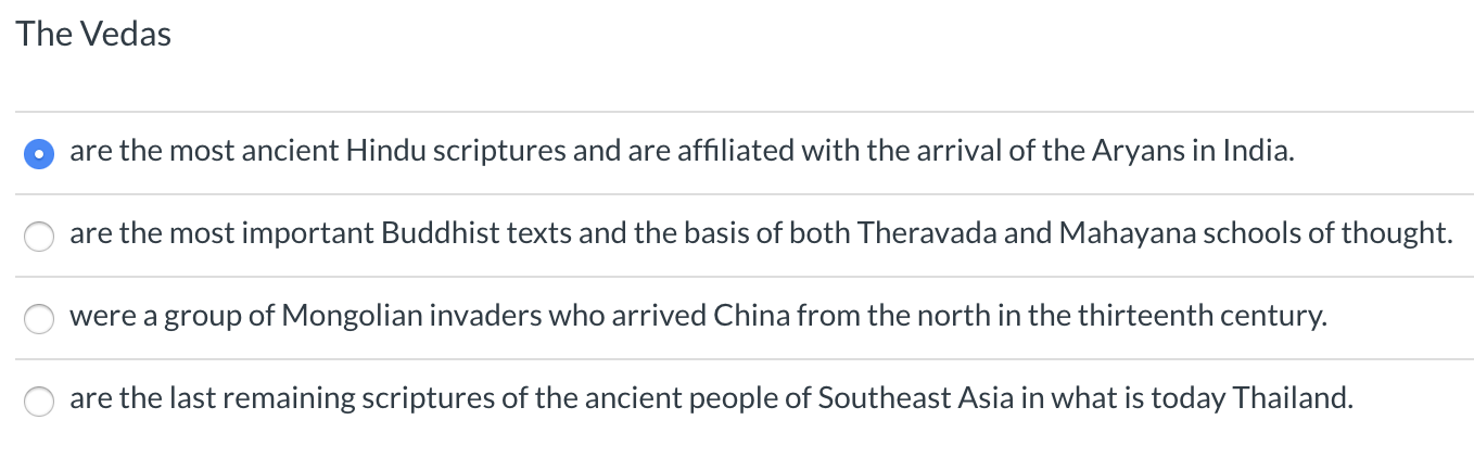 Solved The Vedas are the most ancient Hindu scriptures and | Chegg.com