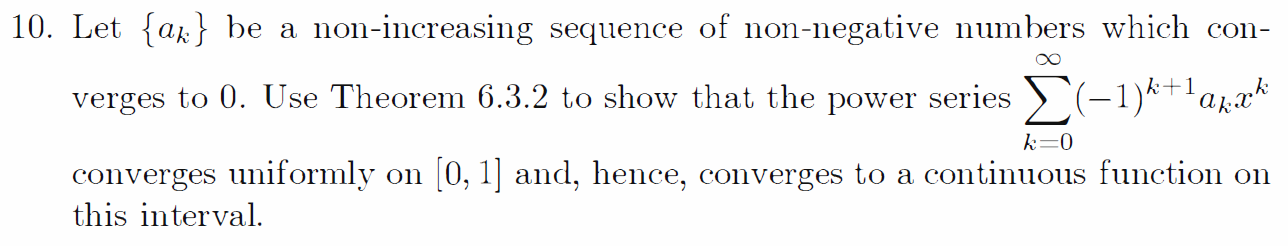 Solved k1 10. Let {ak} be a non-increasing sequence of | Chegg.com