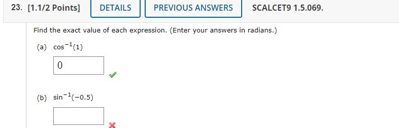 Solved Find the exact value of each expression. (Enter your | Chegg.com