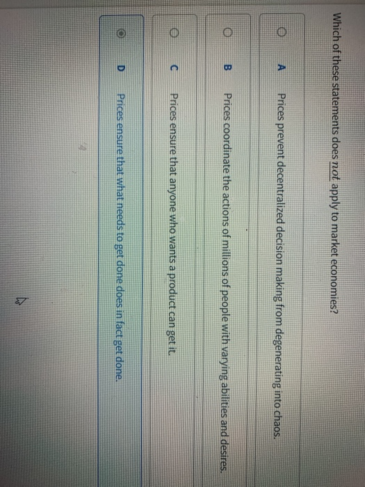 Solved Which of these statements does not apply to market | Chegg.com