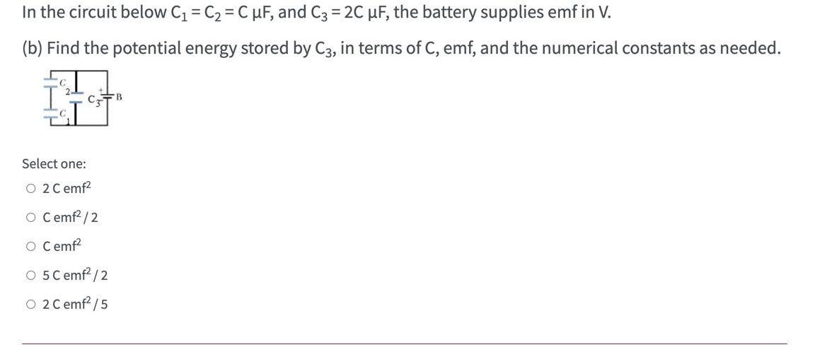 Solved In the circuit below C1 = C2 = Cuf, and C3 = 20 uF, | Chegg.com