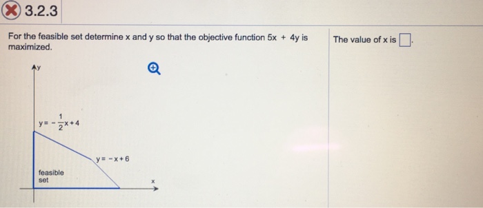 Solved For the feasible set determine x and y so that the | Chegg.com