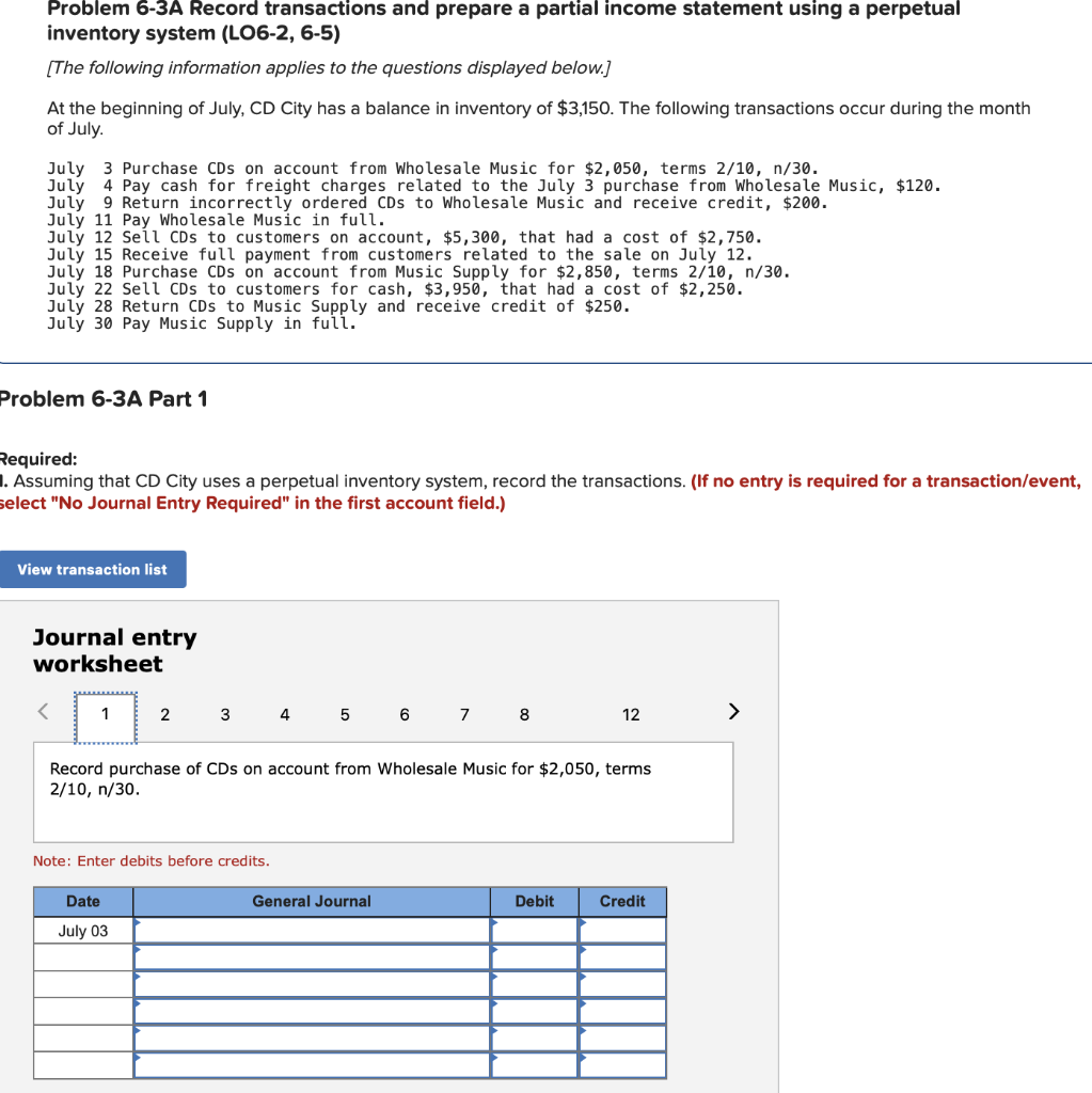 Solved Entry 1) Record purchase of CDs on account from | Chegg.com