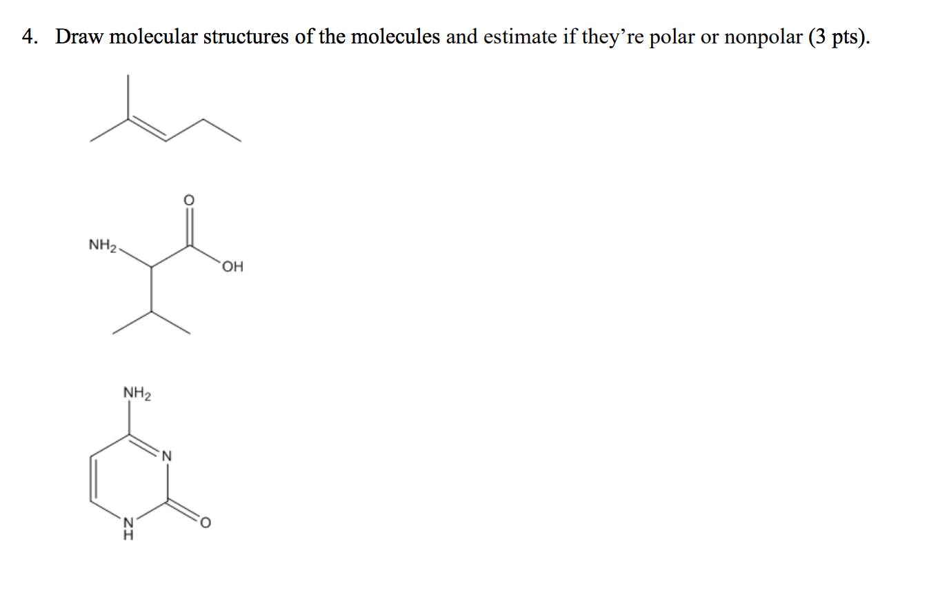 Solved 3. Draw line structures of the molecules and estimate | Chegg.com