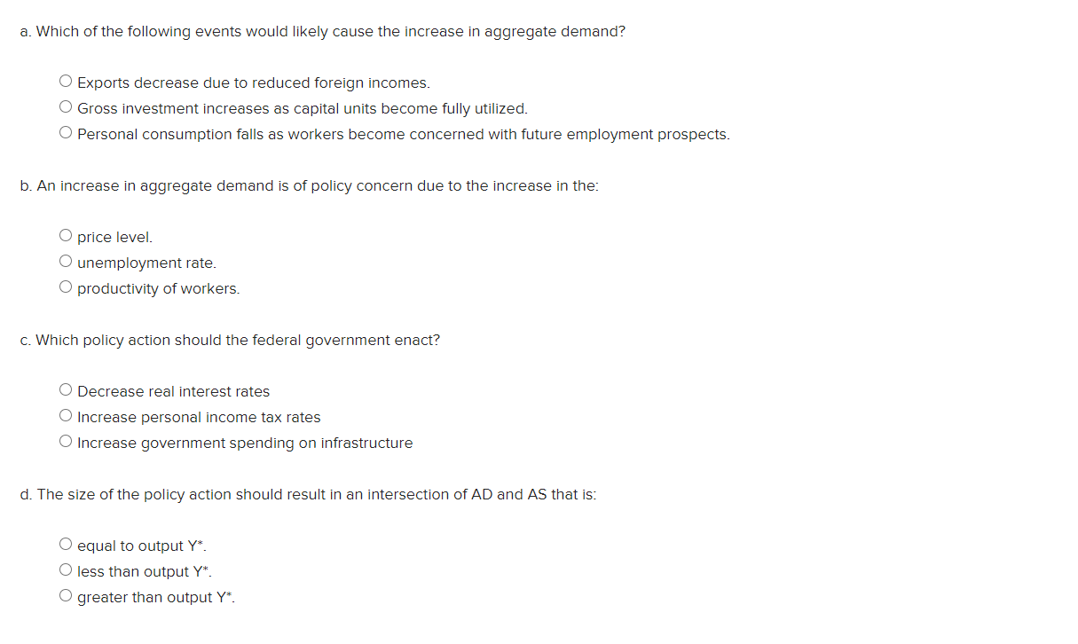 Solved Suppose an increase in aggregate demand shifts the | Chegg.com