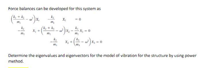 Solved Mass spring models are used to study dynamics of | Chegg.com