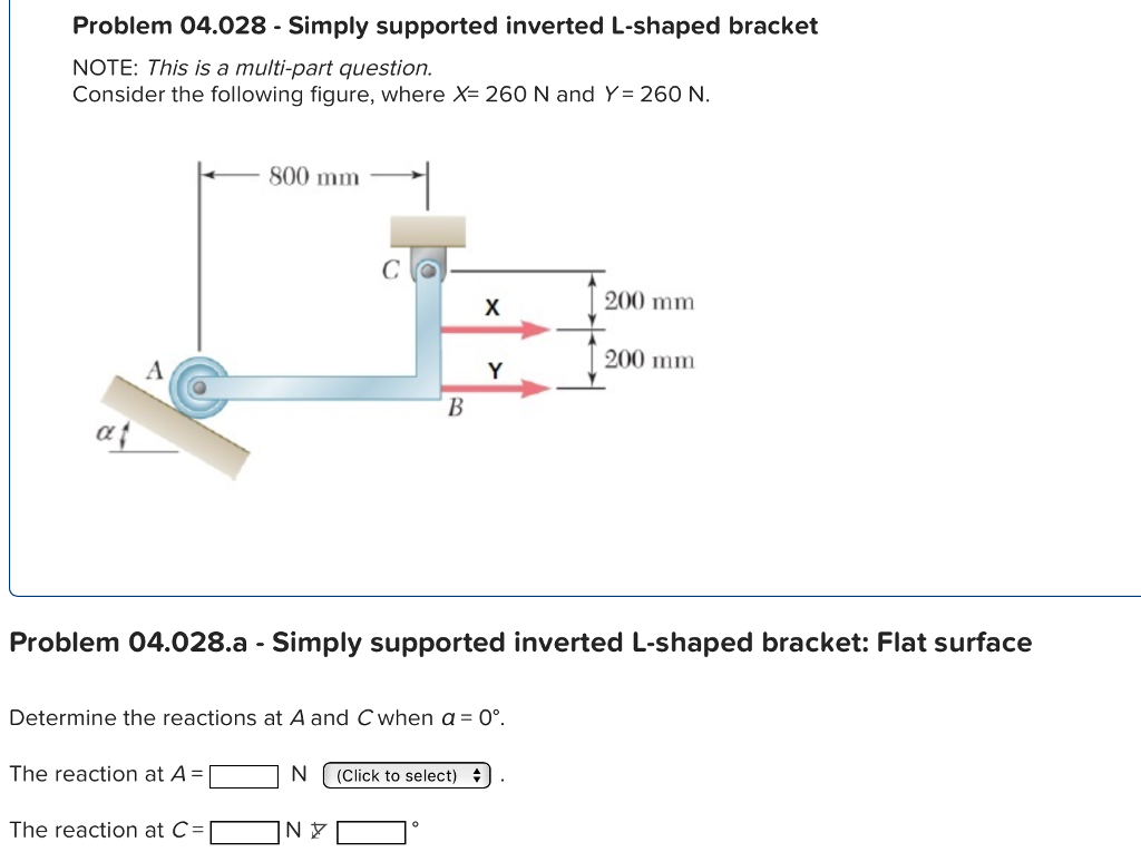 Solved Problem 04.028-Simply supported inverted L-shaped | Chegg.com