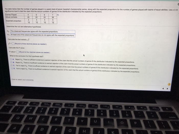 Solved The table below lists the number of games played in a | Chegg.com