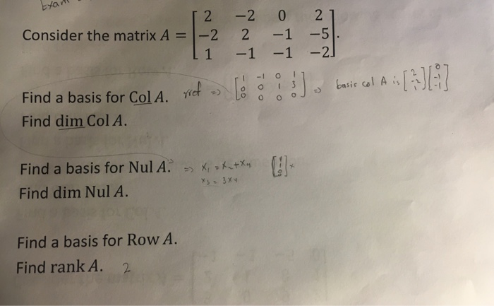 Solved Plz explain for me how to find: - dim Col | Chegg.com