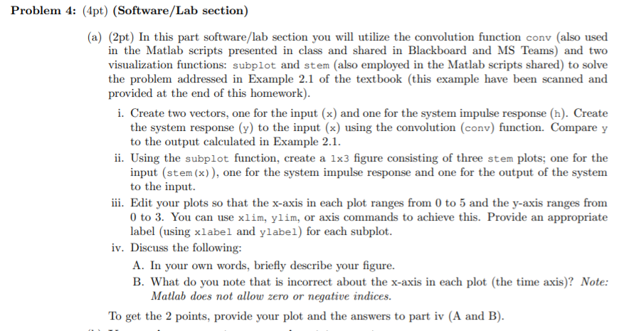 Solved Problem 4: (4pt) (Software/Lab section) (a) (2pt) In | Chegg.com
