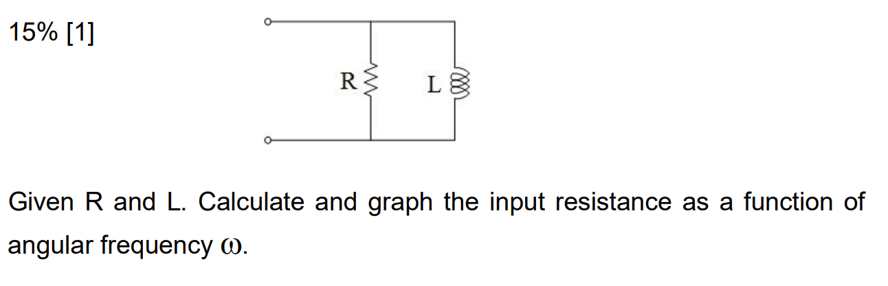 Solved Given R and L. Calculate and graph the input | Chegg.com
