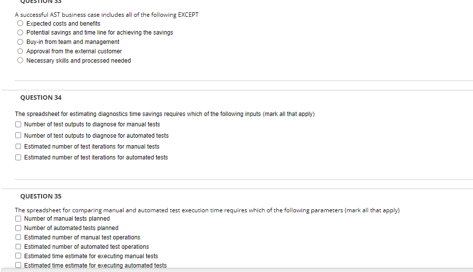Solved A successful AST business case includes all of the | Chegg.com