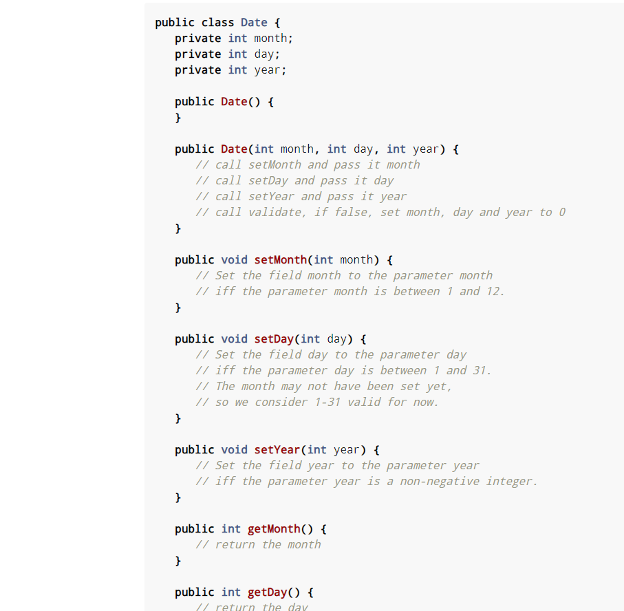 Solved Public Class Date Private Int Month Private Int