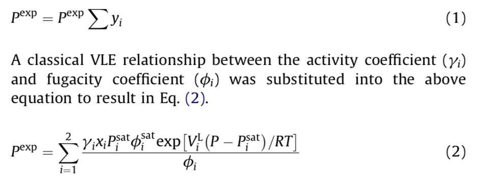рехр A classical VLE relationship between the | Chegg.com