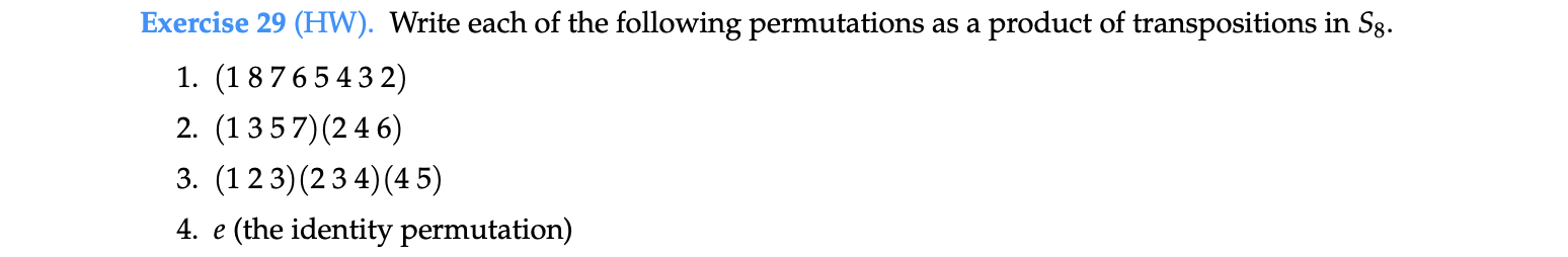 Solved Exercise 29 (HW). Write each of the following | Chegg.com