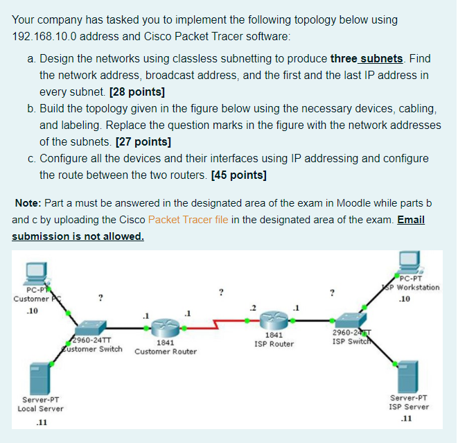Solved Your company has tasked you to implement the | Chegg.com