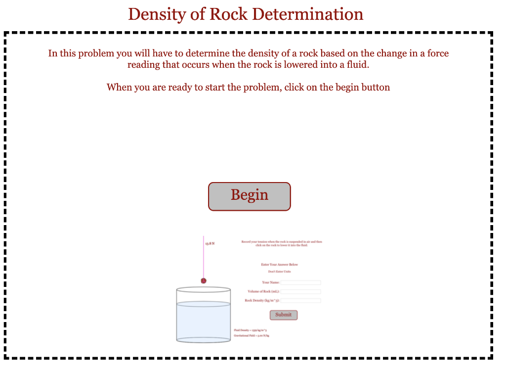 Solved Density of Rock Determination In this problem you | Chegg.com
