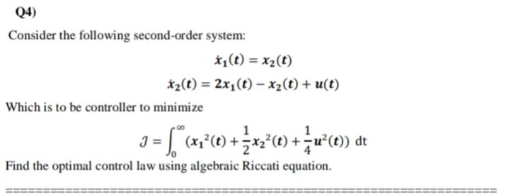 Solved Consider the following second-order system: *i(t) = | Chegg.com