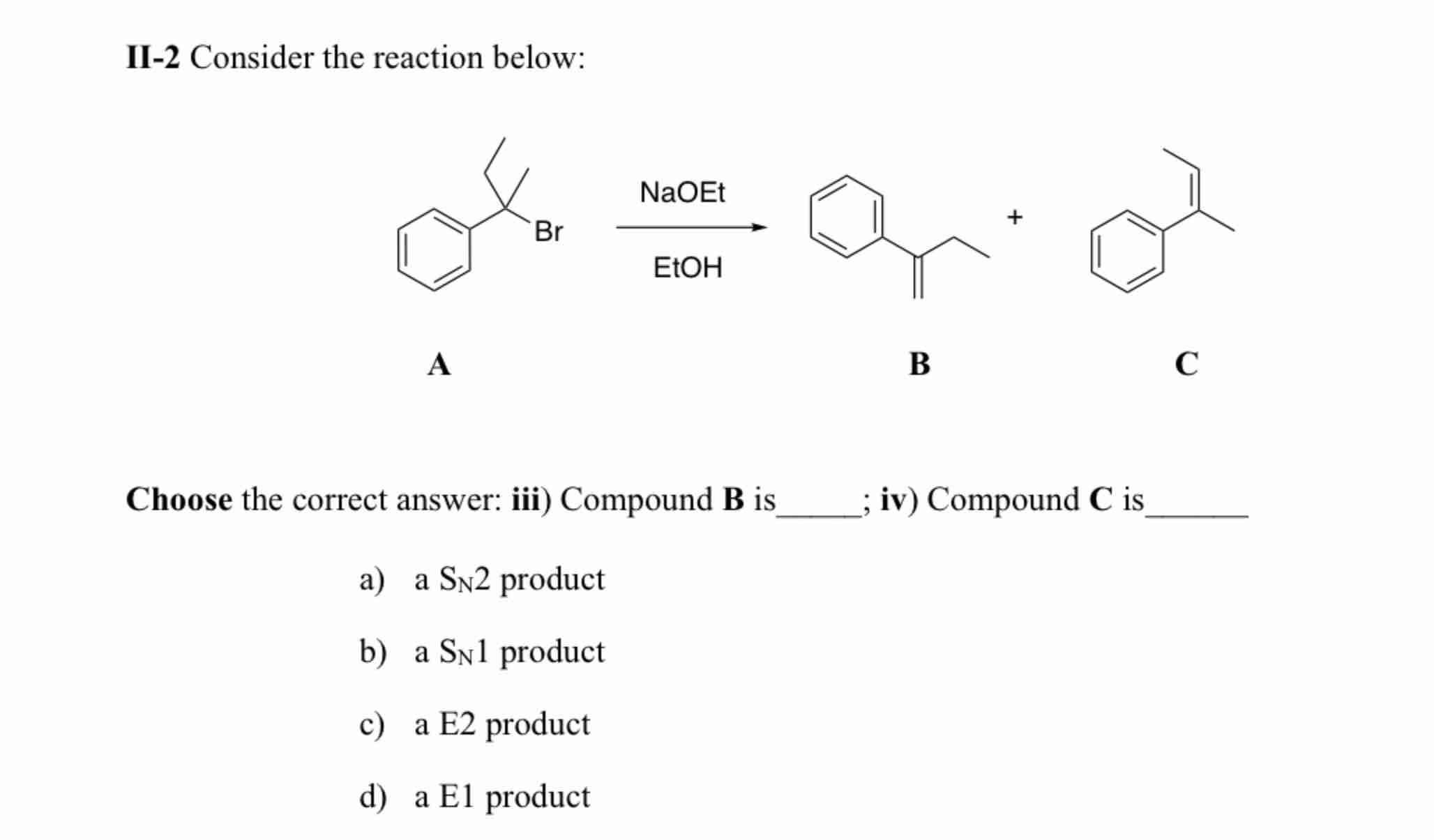 Solved II-2 ﻿Consider the reaction below: Choose the correct | Chegg.com